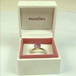 Pandora | Jewelry | Pandora Sterling Silver Amethyst Ring | Poshmark